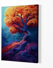 Obraz na plátně - Strom života Elixír barvotoku FeelHappy.cz Velikost obrazu: 100 x 150 cm