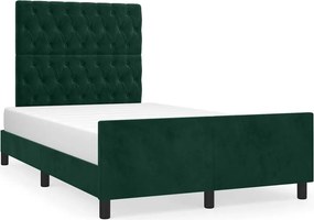 Rám postele bez matrace tmavě zelená 120 x 200 cm samet 3125931