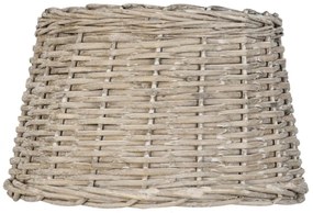Hnědé ratanové stínidlo kulaté Joep – 30x19 cm