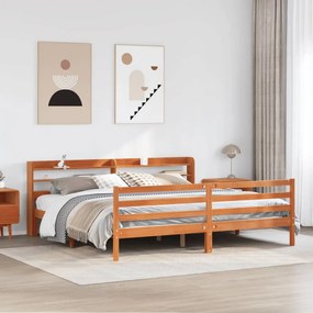Postel bez matrace voskově hnědá 200 x 200 cm masivní borovice 3306667