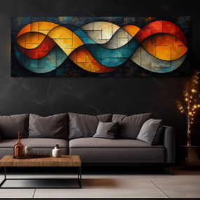 Obraz na plátně - Melodie Geometrie FeelHappy.cz Velikost obrazu: 120 x 40 cm