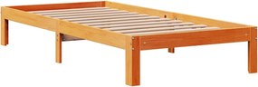 Postel bez matrace voskově hnědá 100 x 200 cm masivní borovice 3306063