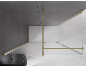 Mexen Velar, sprchový kout s posuvnými dveřmi 130 x 70 cm, 8mm sklo námraza, zlatá lesklá, 871-130-070-31-50