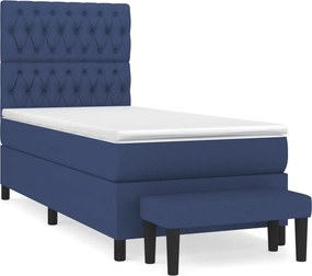 Box spring postel s matrací modrá 90x200 cm textil 3136811