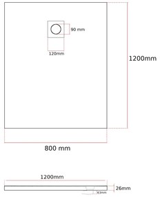 Erga Oldaf, SMC obdélníková sprchová vanička 120 x 80 cm, šedá matná, ERG-GMA-OL-80120G