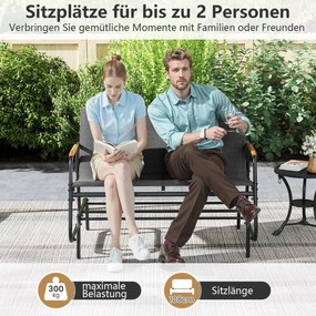 Costway Zahradní lavice pro 2 osoby s jemným klouzavým pohybem a z prodyšné