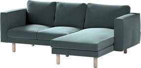 Potah na pohovku IKEA Norsborg 3-místná se šezlongem barva zelená látka sametová