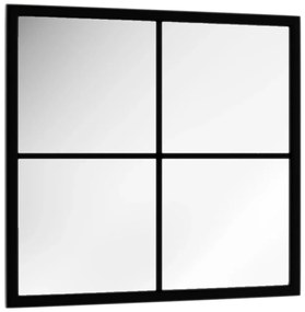 Nástěnné zrcadlo černé 40 x 40 cm kov - Default Title