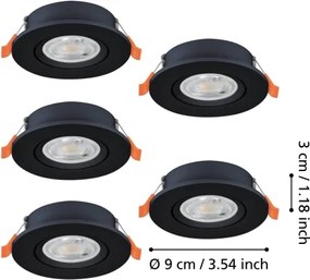 Eglo 902266 -SADA 5x LED Podhledové bodové svítidlo BARRANCO LED/4,8W/230V černá