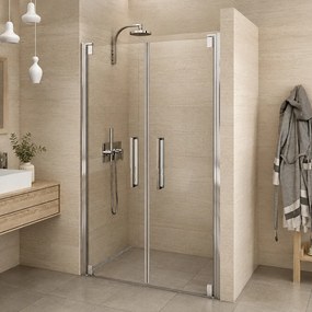 Dvoukřídlé sprchové dveře HANS II pro instalaci do niky 100 cm Brillant Sklo TRANSPARENT 200 cm HA 2B2 10020 VPE