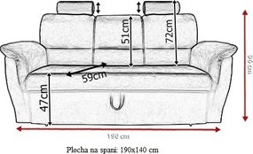 Falco Rozkládací sedací souprava NADIA s úložným prostorem, bílá/Etna 21