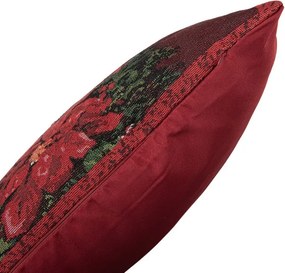 Červený polštář s vánočními hvězdami - 45*45*4 cm