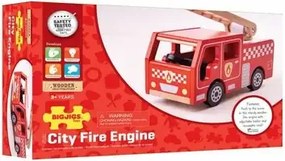 Bigjigs Toys Dřevěné hasičské auto / od 3 let