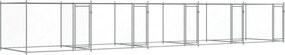 Klec pro psy s dvířky šedá 10 x 2 x 1,5 m pozinkovaná ocel 3209576