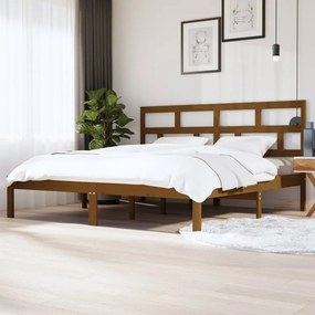 Rám postele medově hnědý masivní borovice 200 x 200 cm,  3101241 HangarStore.cz