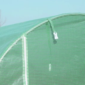 Outsunny Skleník na rajčata s oknem 500x200x210cm zelený polytunel pro zahradu a pěstování rostlin | Aosom.de