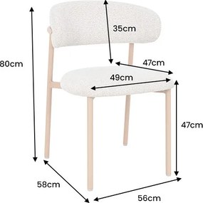 Designová jídelní židle Harding béžová / přírodní hnědá