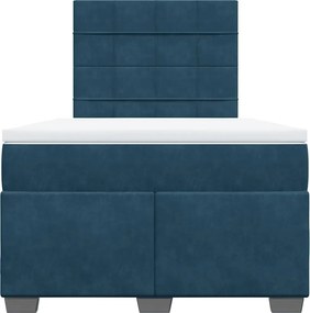 Box spring postel s matrací modrá 120 x 190 cm samet 3293162