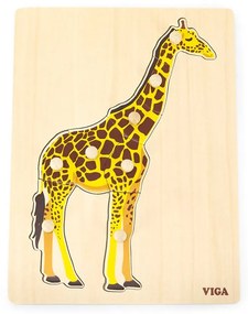 Dětské dřevěné puzzle vkládačka Montessori Viga Žirafa Barva: multicolor