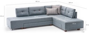 Hanah Home Rozkládací rohová pohovka MANAMA světle modrá pravý roh 825BLC2545