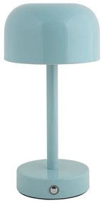 Světle modrá LED stolní lampa s kovovým stínidlem (výška 24,5 cm) James – Leitmotiv