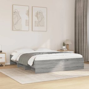 Rám postele bez matrace Šedá Sonoma Dřevěné konstrukce 3295644