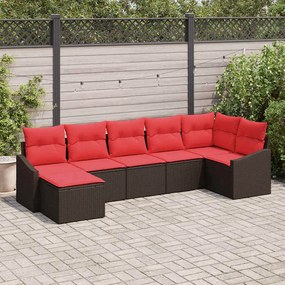 Set pohovek 7 ks Hnědá polyratan 3346814