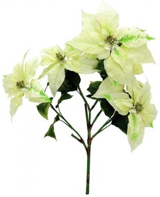 Umělá květina - Vánoční hvězda keřík, krémový, 60 cm