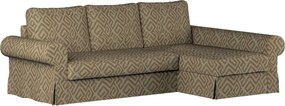 Potah na pohovku IKEA Backabro rozkládací se šezlongem barva béžová látka pletený vzor, vzorované