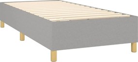 Box spring postel s matrací světle šedá 80 x 200 cm textil 3132265