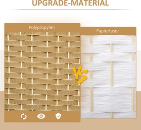 HOMCOM 6 Panelů 240 x 170 cm Bambusový Paravan Skládací Zábrana pro Ochranu Soukromí do Obývacího Pokoje Přirodní