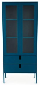 Petrolejově modrá vitrína Tenzo Uno, šířka 76 cm