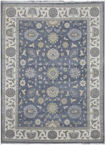Diamond Carpets India, Ručně vázaný kusový koberec Diamond DC-ZIGLER Jeans blue/ivory, 365x457, modrá, chodba / předsíň