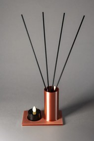 DOMEČEK CASETTA - Aroma difuzér a LED svíčka , měděná