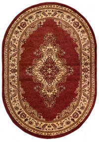 JUTEX Kusový koberec Metal 0516A ovál tm. červená BARVA: Červená, ROZMĚR: 190x270 cm ovál