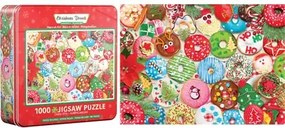 EUROGRAPHICS Puzzle v plechové krabičce Vánoční koblihy / 1000 dílků /