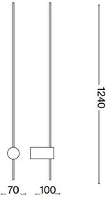 Ideal Lux - LED Nástěnné svítidlo ESSENCE LED/19W/230V 4000K 124 cm CRI 90 černá