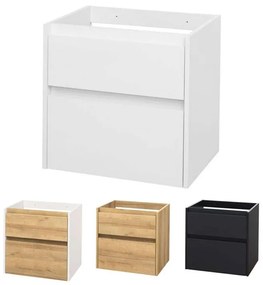 Mereo, Opto, koupelnová skříňka 61 cm, bílá, dub, bílá/dub, černá, CN940S