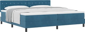 Postel s boxspringem s matrací Tmavě modrá 200 x 200 cm samet 3339132