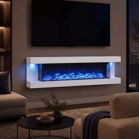 Costway Třístranný elektrický krb 152 cm s LED, 750/1500 W, bílý