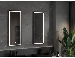 Mexen Coro, LED koupelnové zrcadlo s podsvícením a černým rámem 45x120 cm, 6000K, ochrana proti zamlžování, 9817-045-120-611-70