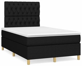 Box spring postel s matrací a LED černá 120x190 cm textil 3270269