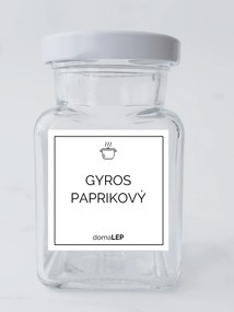 Samolepka na kořenky GYROS PAPRIKOVÝ bílá 5 × 5 cm základní písmo