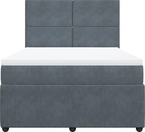 Box spring postel s matrací tmavě šedý 140 x 190 cm samet 3294629