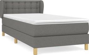 vidaXL Box spring postel s matrací 100 x 200 cm textil [3127102] Barva: Tmavě šedá