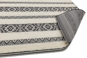 Tribeca Design Kusový koberec Mola Black/Cream Stripe Rozměry: 80x150 cm