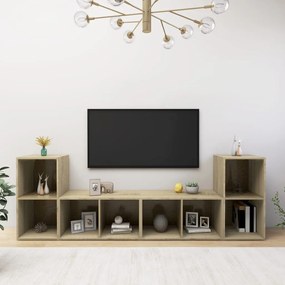 vidaXL TV stolky 4 ks dub sonoma 72 x 35 x 36,5 cm dřevotříska