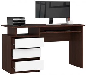 Počítačový stůl CLP 135cm wenge/bílá