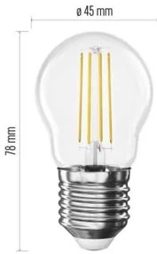 Emos lighting LED žárovka Filament Mini Globe / E27 / 3,4 W (40 W) / 470 lm / teplá bílá 1525743210