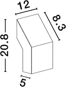 NV 9020928 Venkovní nástěnné svítidlo BRIGITTA černý hliník a akrylový difuzor proti oslnění LED 6W 3000K 100-240V IP65 - NOVA LUCE